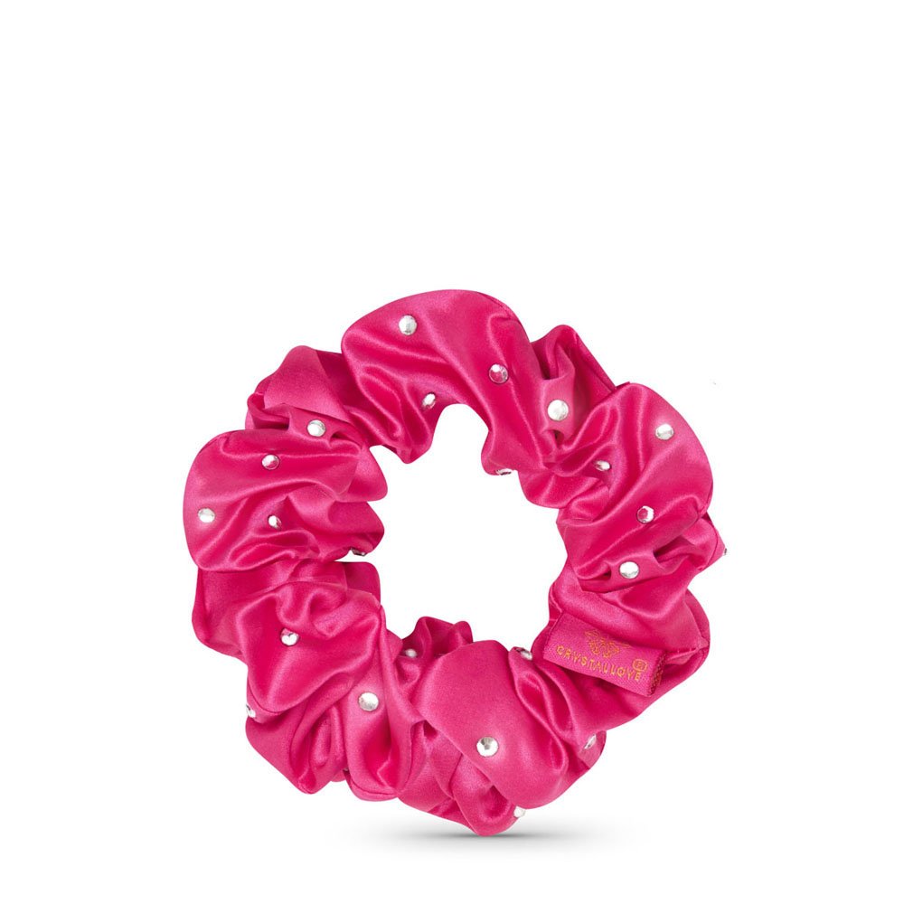 CRYSTALLOVE Silk hair scrunchie with crystals - hot pink - Fina